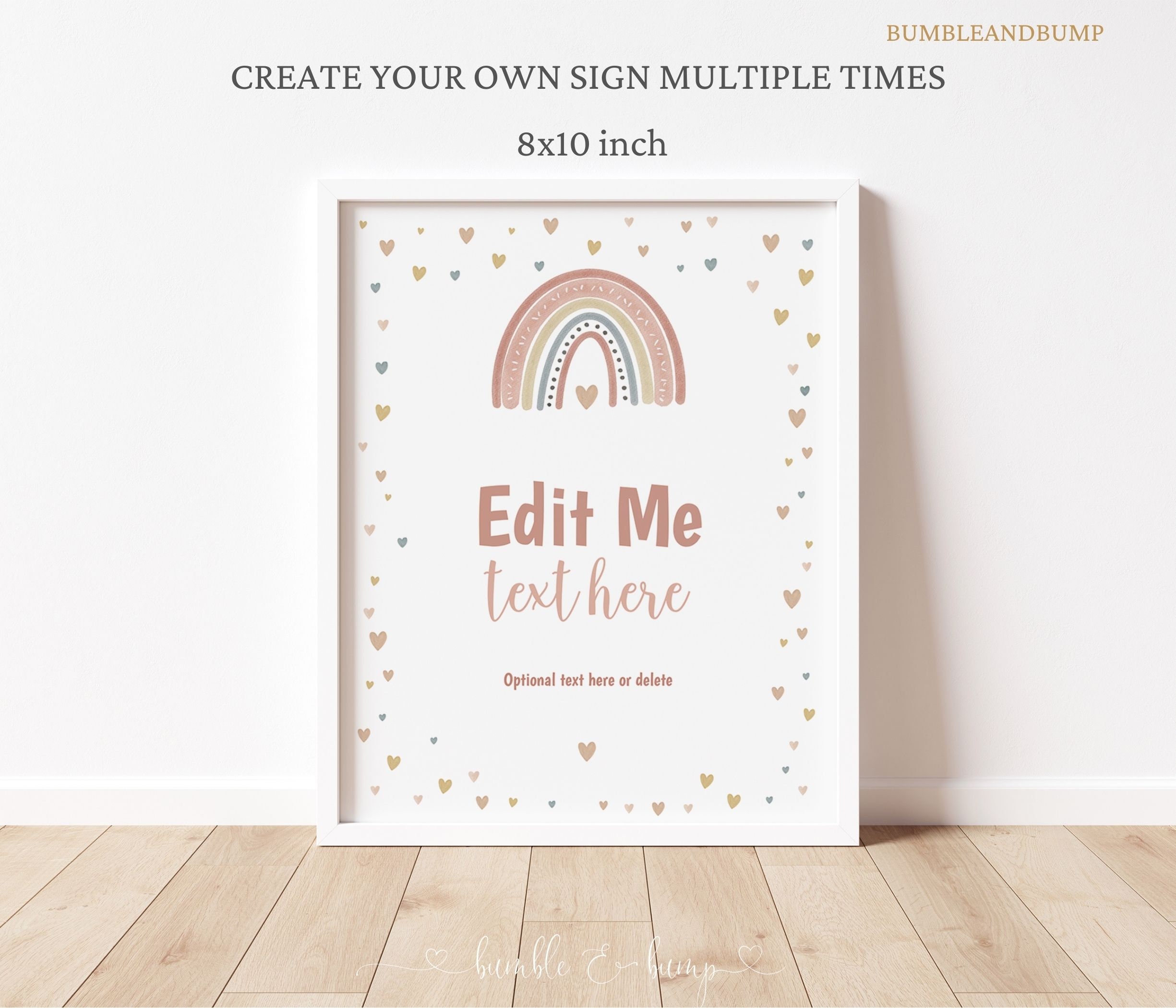 Editable Boho Rainbow Birthday Table Signs Printable - Etsy