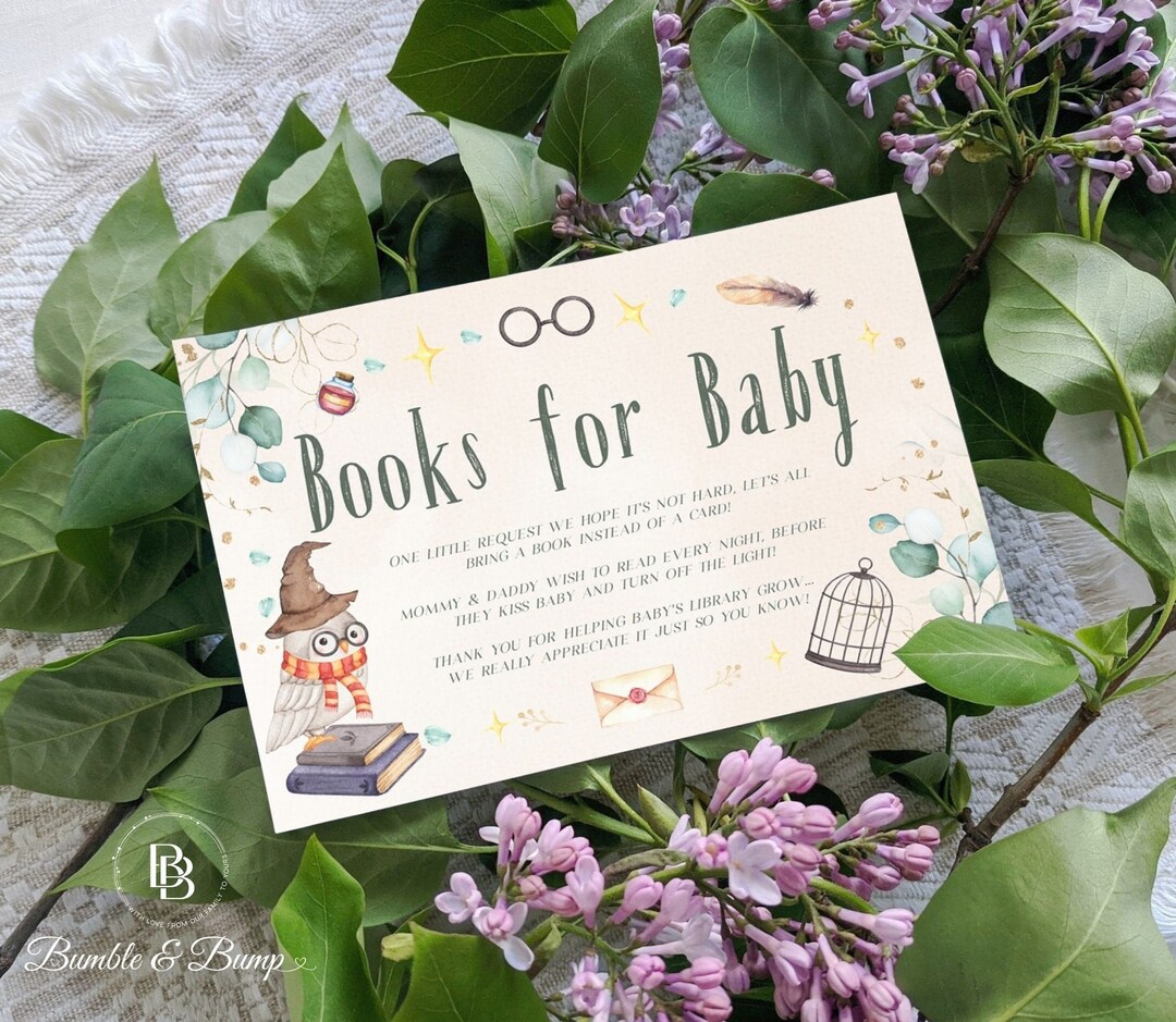 Books for Baby Bring a Book Baby shower insert Book request editable ...