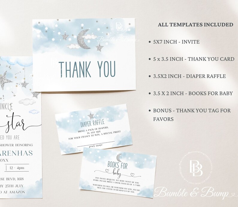 Twinkle Twinkle Little Star Dusty Blue & Silver Printable Baby - Etsy