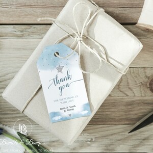 Twinkle Twinkle Little Star Favor Tag, Thank You Tag Baby Shower Moon ...