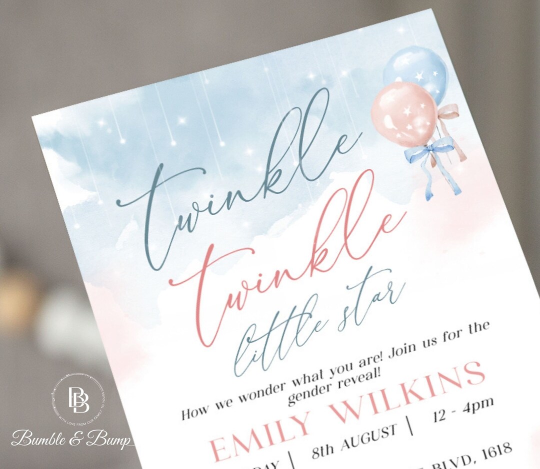 Twinkle Twinkle Little Star How We Wonder What You Are, Pink & Blue ...