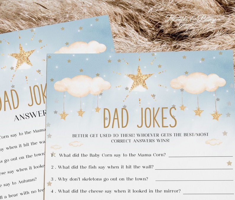 Dad Jokes Baby Shower Game Funny Printable Dad Jokes Baby - Etsy