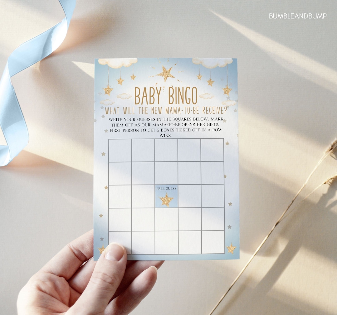 Twinkle Twinkle Little Star Baby Bingo Printable Game for Baby Shower ...
