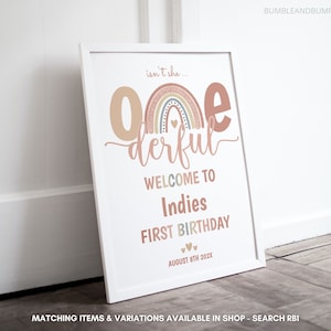 Boho Rainbow 1st Birthday Welcome Sign Isn't She Onederful First ...