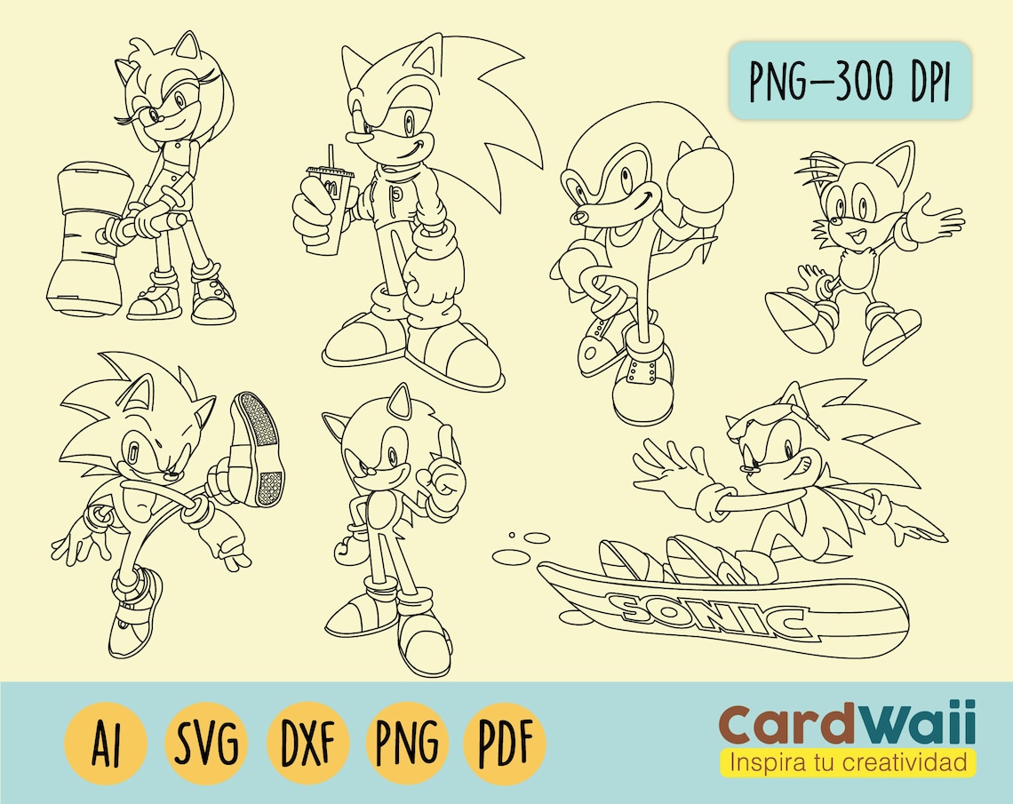 Sonic SVG the Hedgehog Clipart Vector, Eps, Png, Pdf Sonic Characters ...