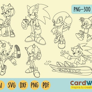 Sonic SVG the Hedgehog Clipart Vector, Eps, Png, Pdf Sonic Characters ...