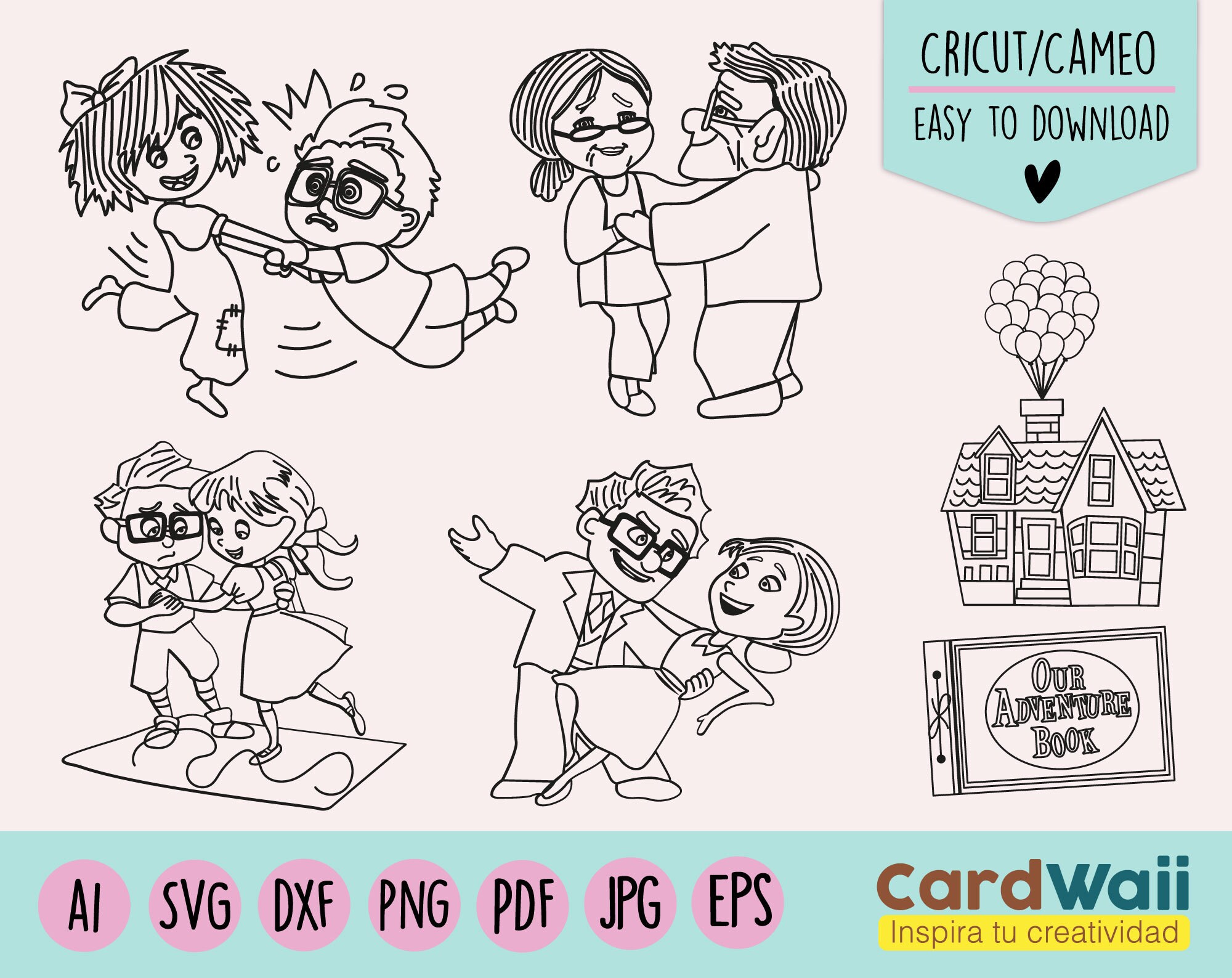 Characters UP Files SVG Digital Download PNG 300 Dpi Cricut Cameo - Etsy