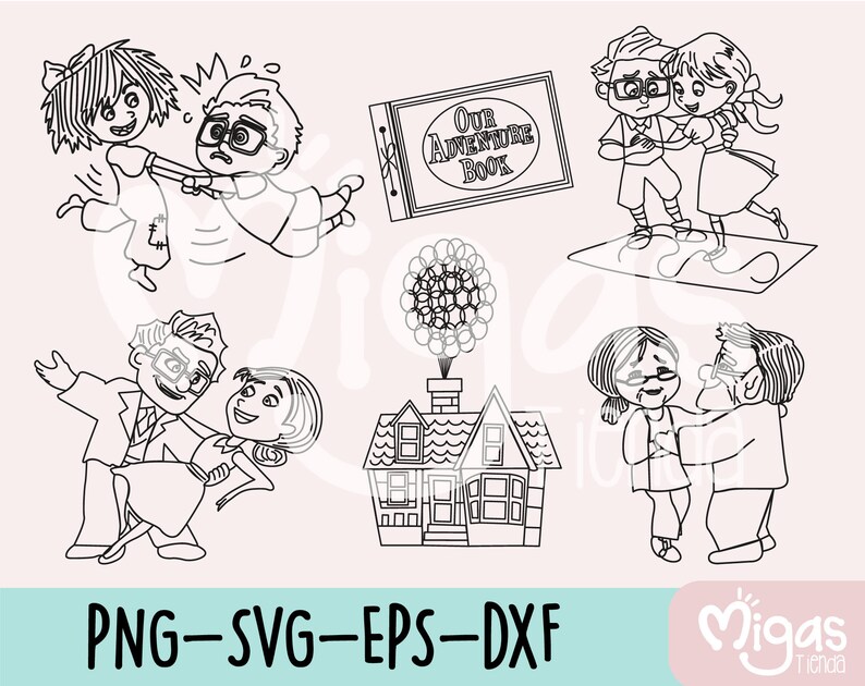 Personajes UP Archivos SVG Descarga Digital PNG 300 dpi - Etsy España