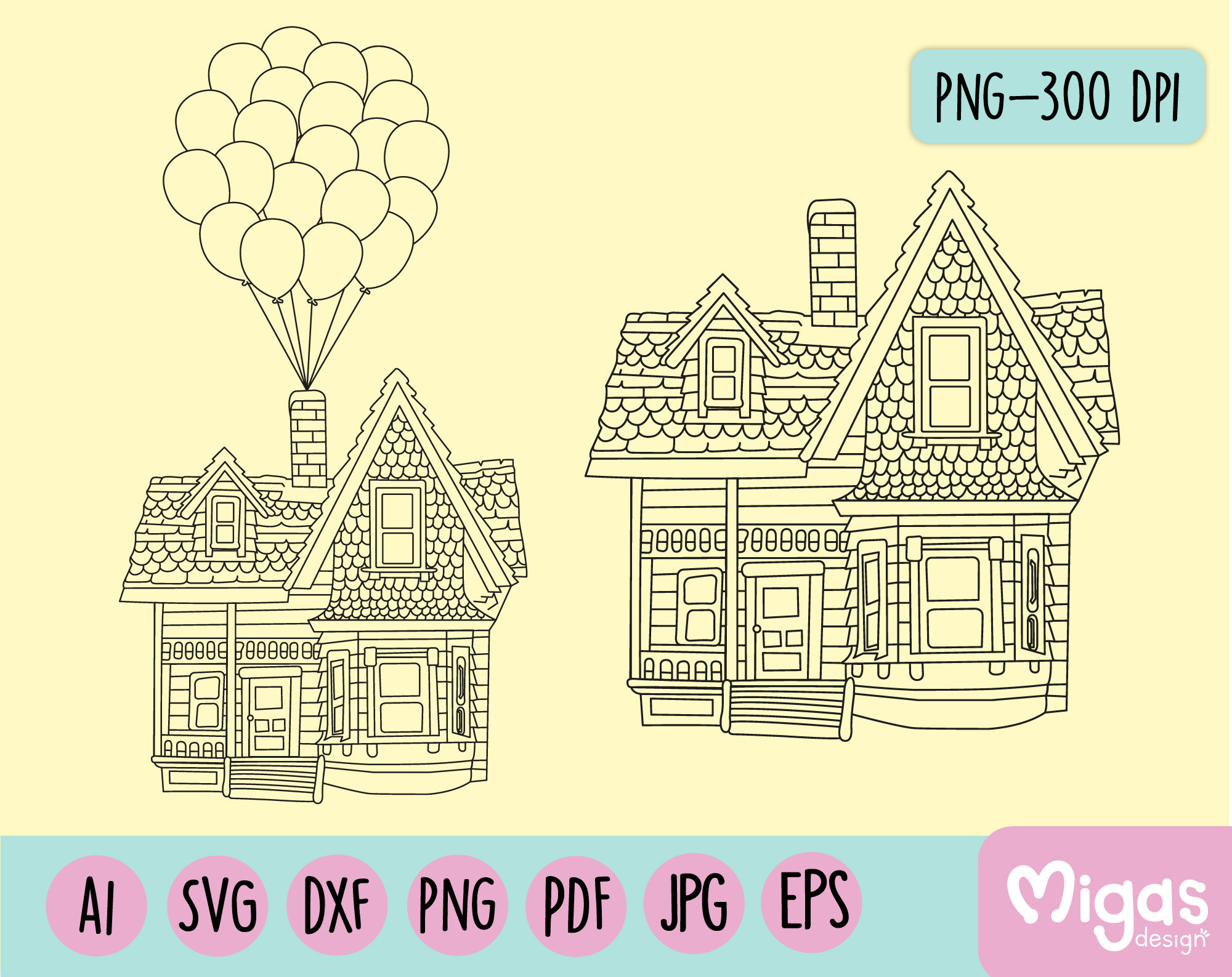 Casa UP Globos SVG Una Aventura de Altura Prediseñada - Etsy México