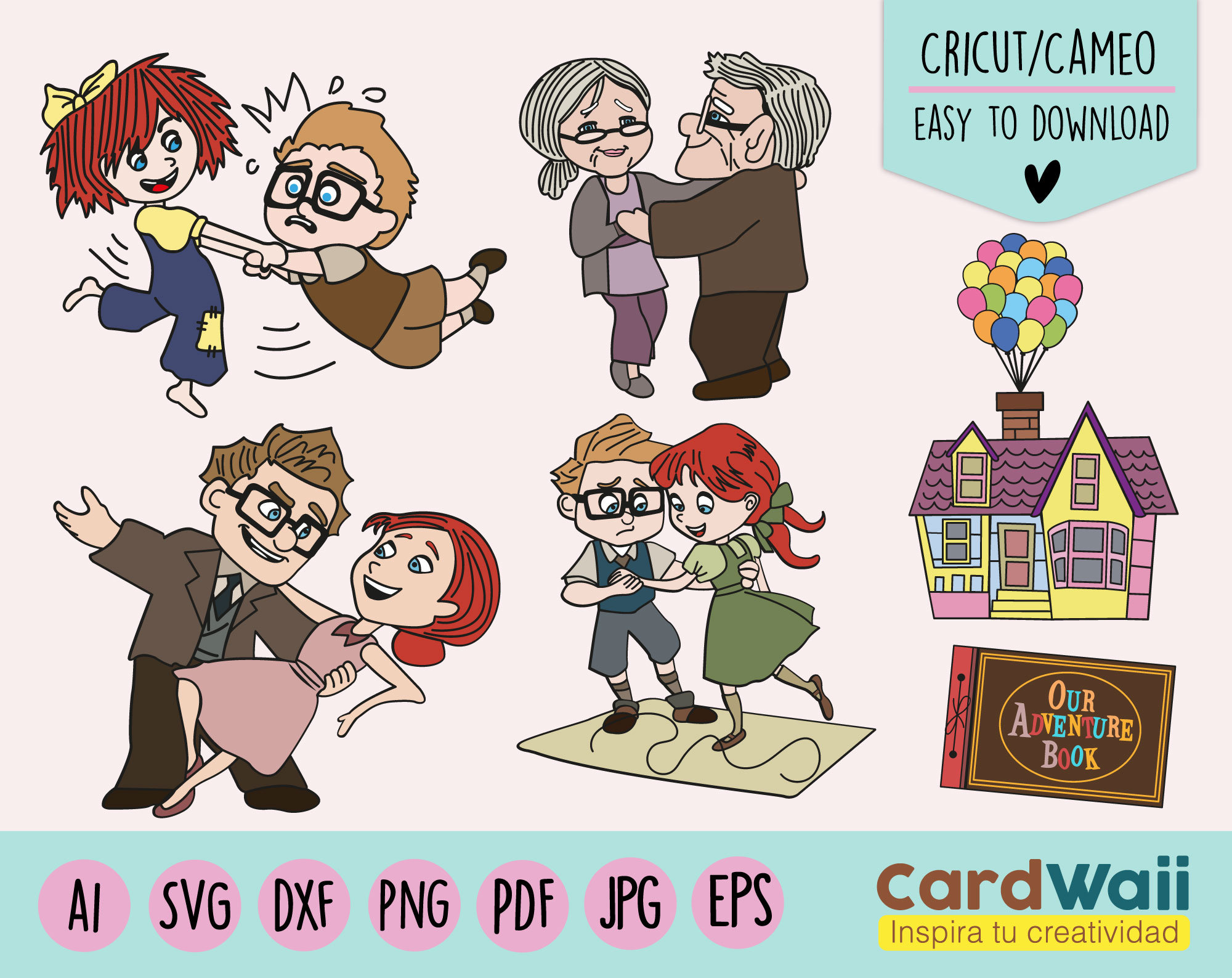 Characters UP Files SVG Digital Download PNG 300 Dpi Cricut Cameo - Etsy