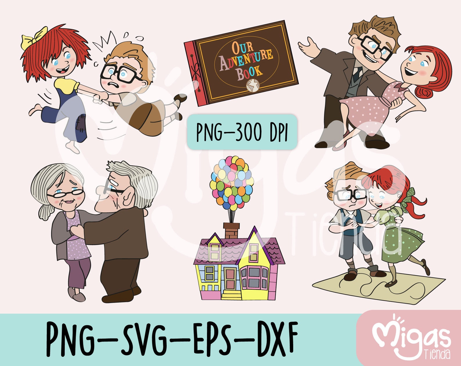 Personajes UP Archivos SVG Descarga Digital PNG 300 dpi - Etsy España