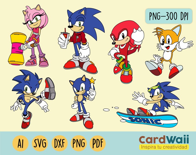 Sonic SVG the Hedgehog Clipart Vector, Eps, Png, Pdf Sonic Characters ...