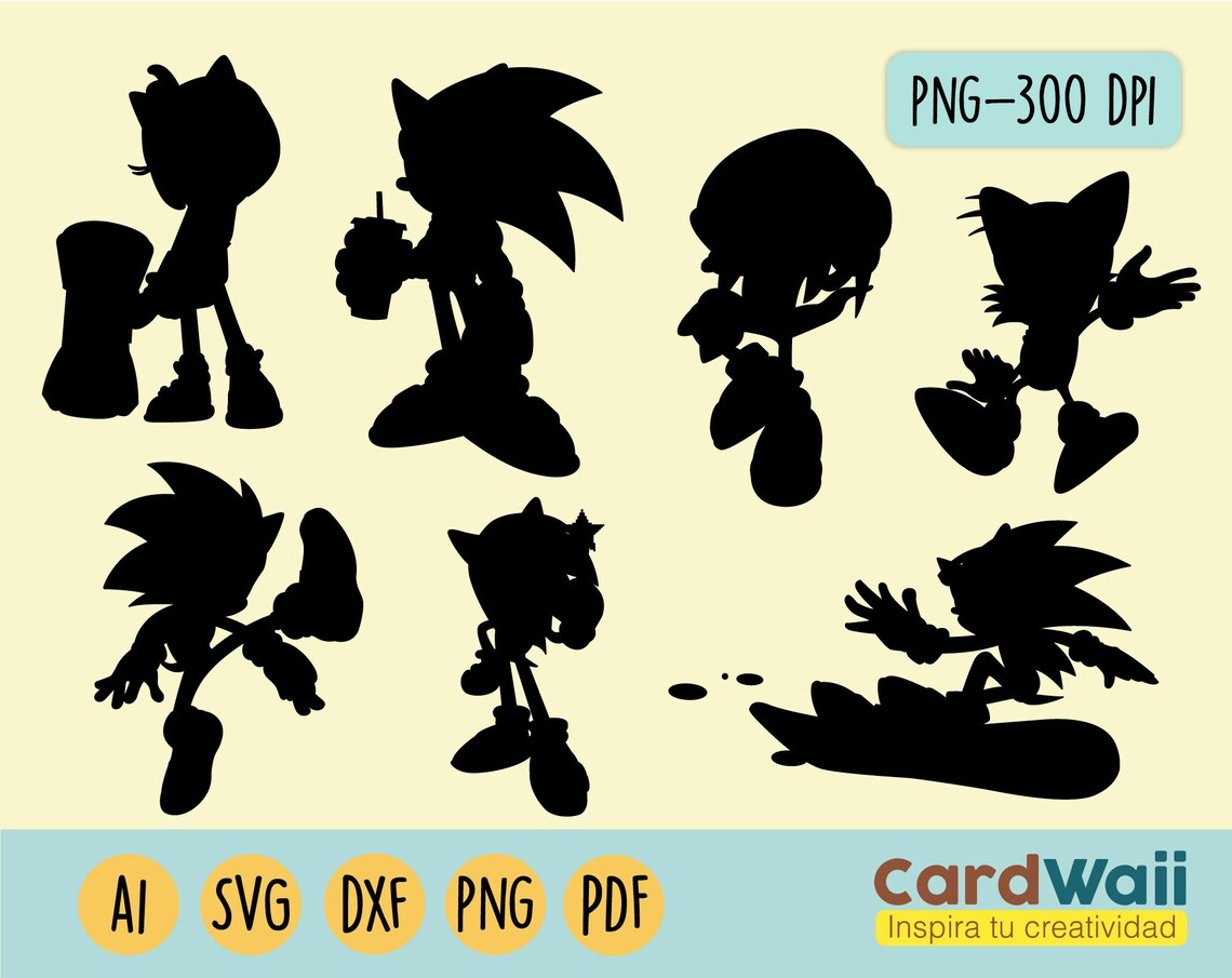 Sonic SVG the Hedgehog Clipart Vector, Eps, Png, Pdf Sonic Characters ...