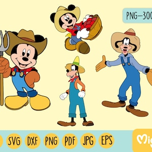 Mickey and Goofy Farmer SVG Clipart Vector Eps Png Pdf - Etsy