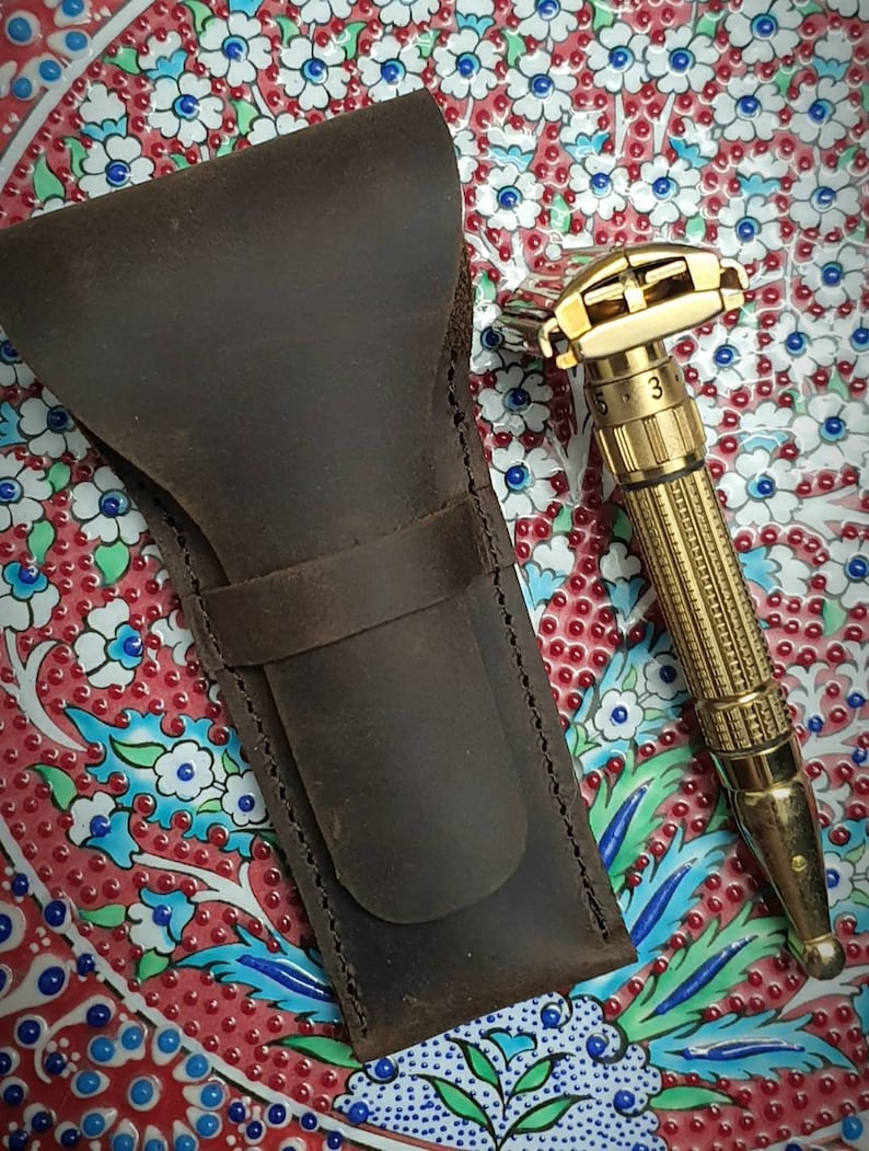 Luxury Leather Razor Cover Available in Crazy Horse Leather - Etsy