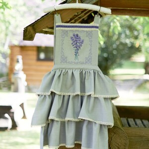 Lavender Apron Chic Apron Women Apron Embroider Apron Ruffle Apron ...