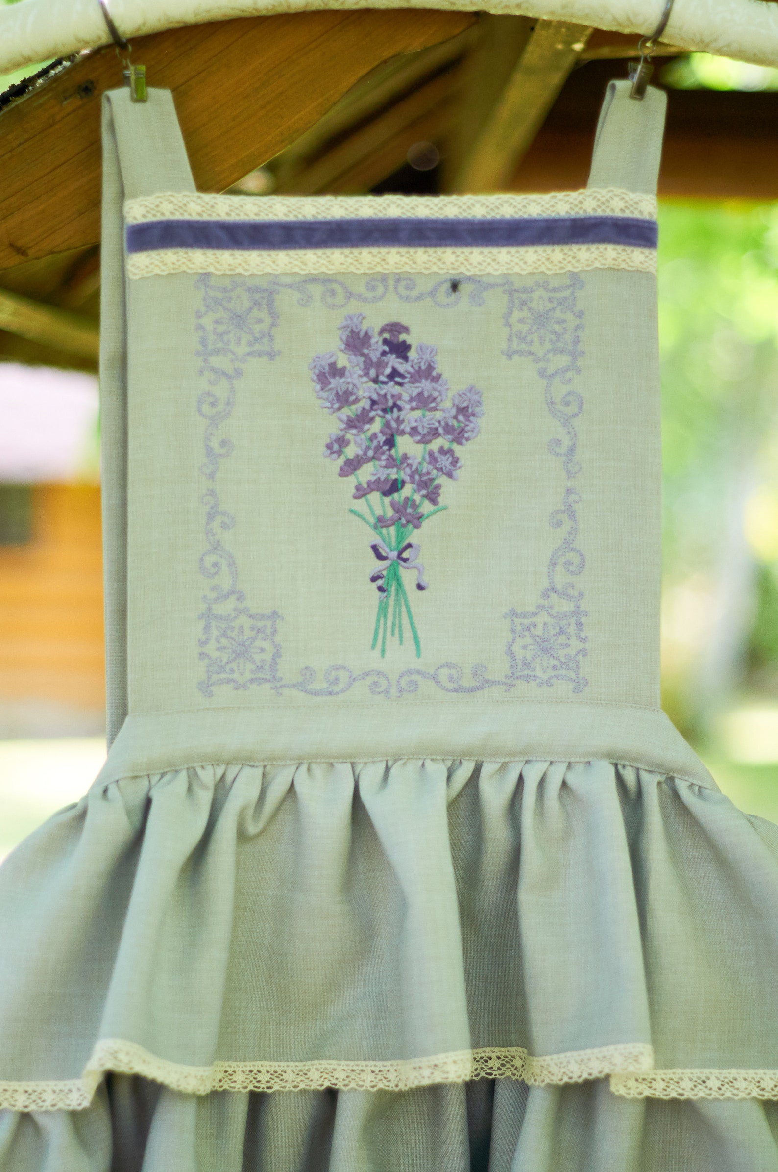 Lavender Apron Chic Apron Women Apron Embroider Apron Ruffle - Etsy