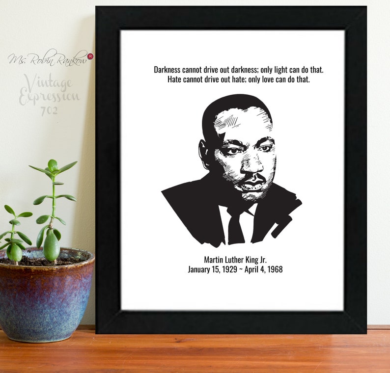 Martin Luther King Jr., Silhouette, Quote, Instant Digital Download - Etsy
