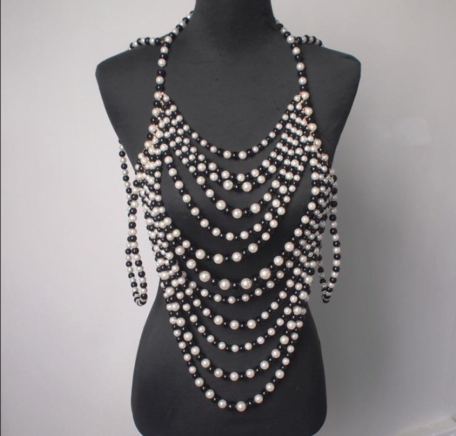 Sexy Pearl Body Chain Pearl Body Jewelry Necklace Layered Etsy