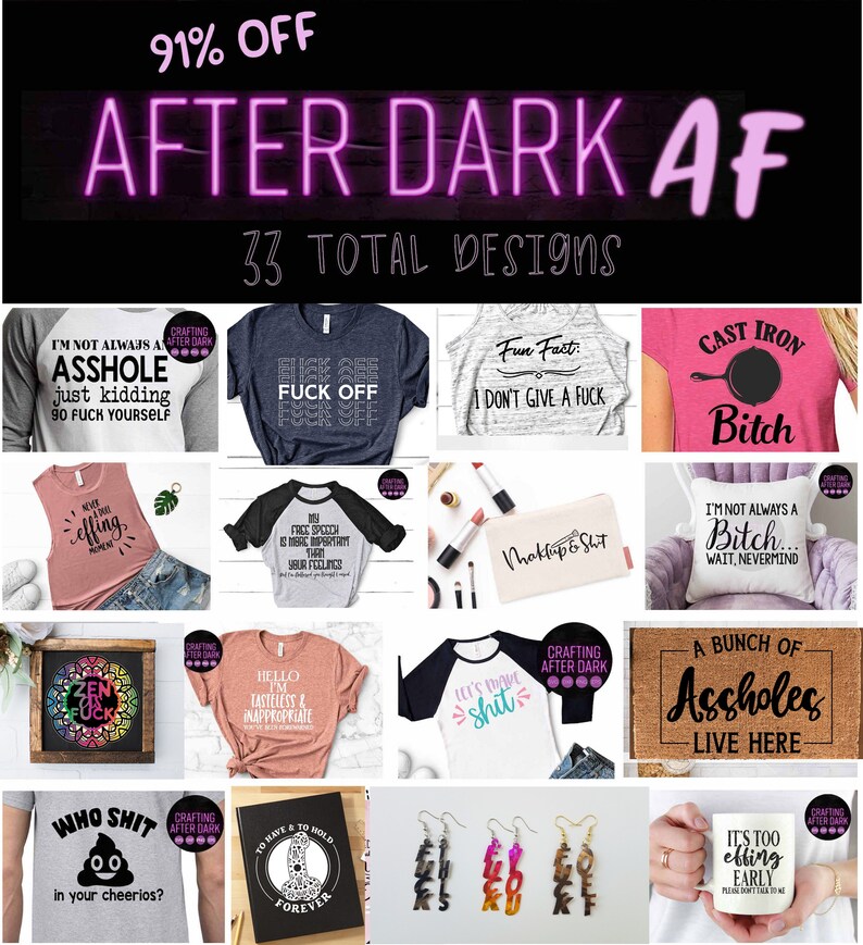 After Dark AF Uncensored Adult SVG Bundle (33 Funny Adult SVG Files ...