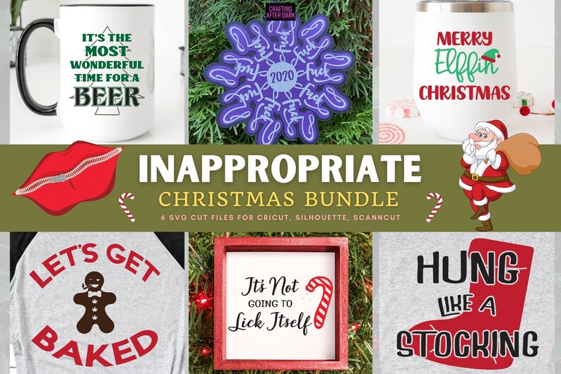 Inappropriate Christmas Uncensored Adult SVG Bundle - Etsy