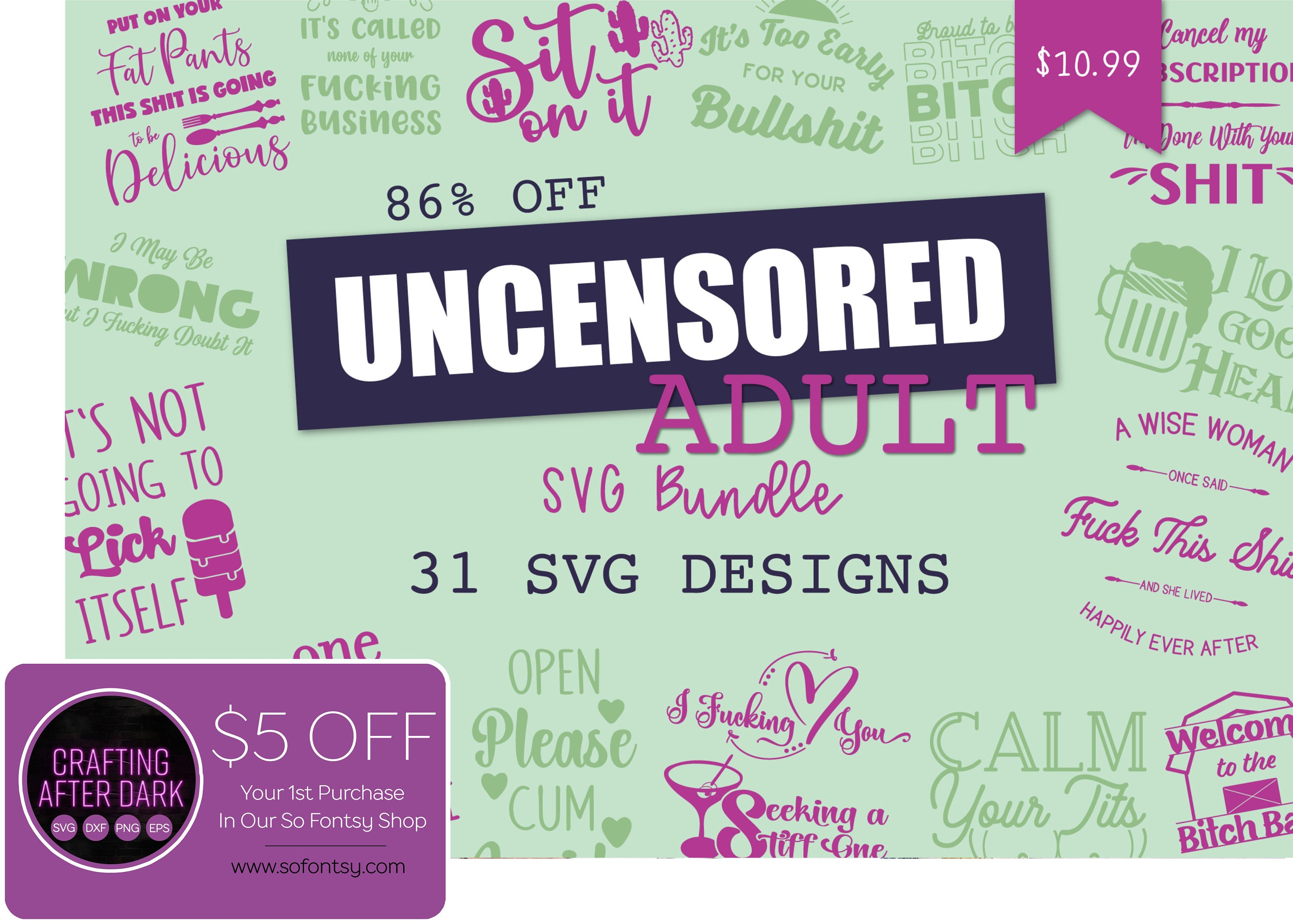 Uncensored Adult SVG Bundle 31 Funny Adult SVG Files PLUS 5 Dollar off ...