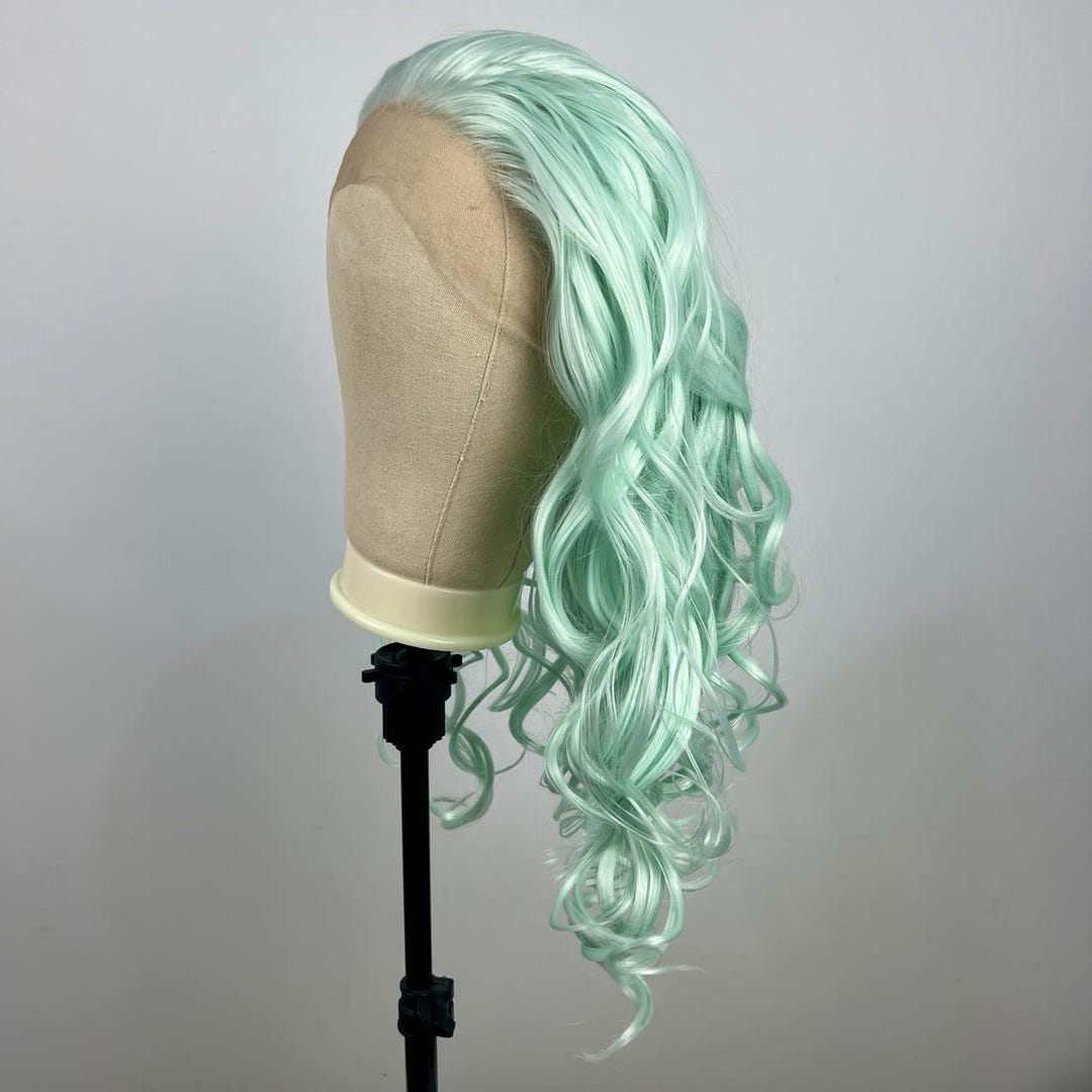 Mint Green Curled Lace Front Wig | Synthetic Wigs | Cosplay Wigs | Drag ...
