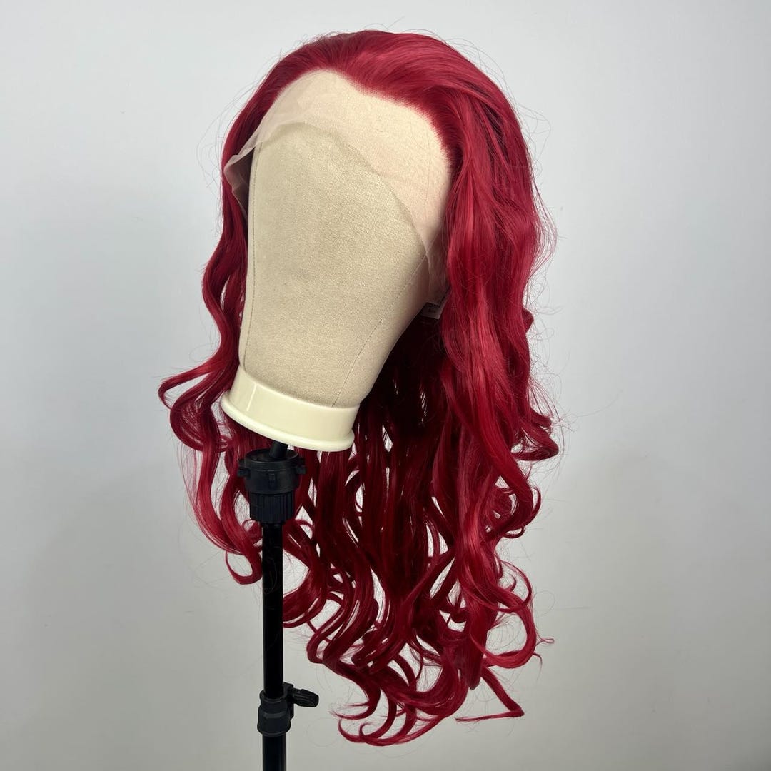 Ruby Red Curled Lace Front Wig | Synthetic Wigs | Cosplay Wigs | Drag ...