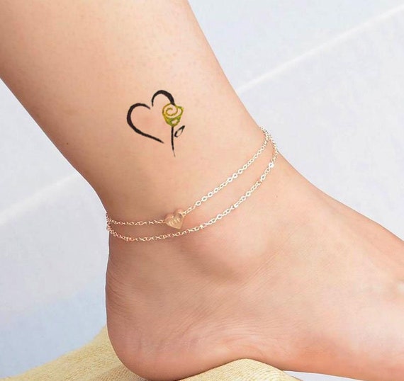 Heart Anklet Tattoos