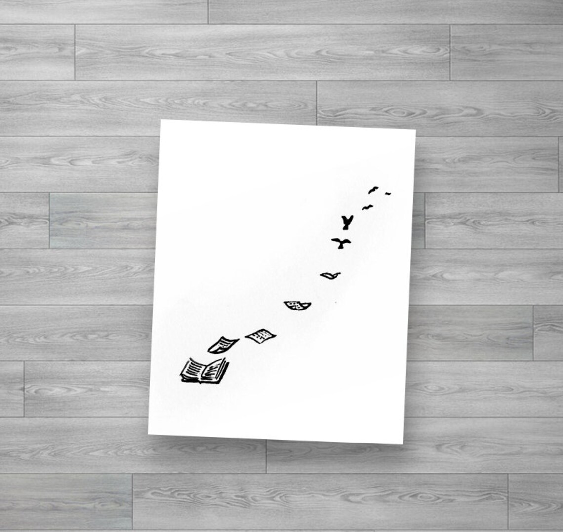 Mini Temporary Tattoo / Book Birds Tattoo / Beautiful Tattoo - Etsy