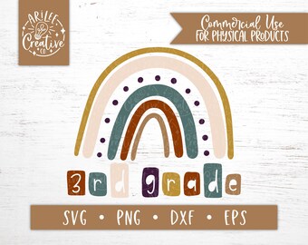 Svg Third Grade 3rd Grade Svg 3rd Rainbow Teacher Svg - Etsy