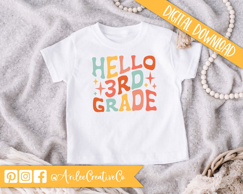 Hello 3rd Grade SVG Third Grade SVG First Day of School SVG - Etsy