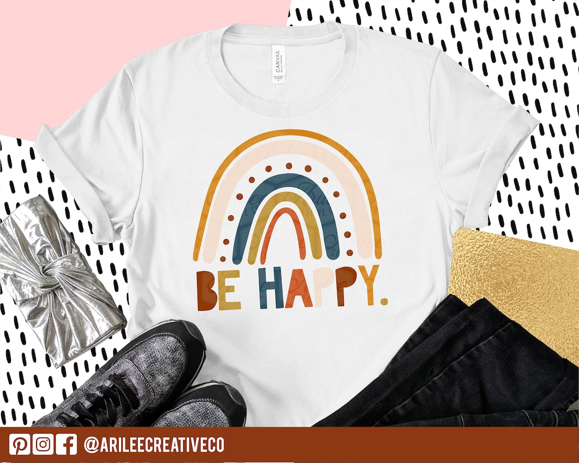 Rainbow SVG Be Happy SVG Rainbow Sayings SVG Rainbow | Etsy
