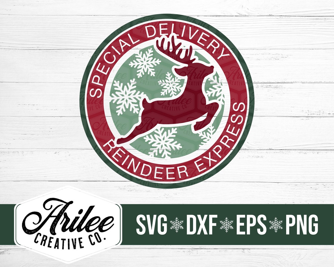 Reindeer Express SVG - Special Delivery SVG - Christmas Gift Tag SVG ...