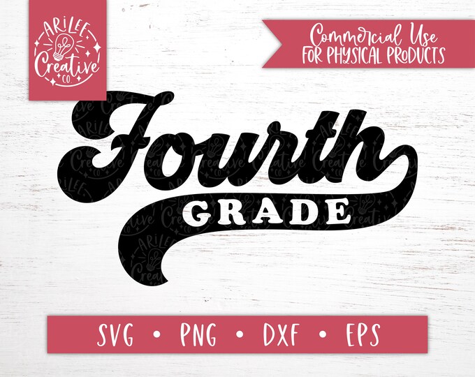 Fourth Grade SVG PNG JPG Digital File Vector 4th Grade Team Cute ...