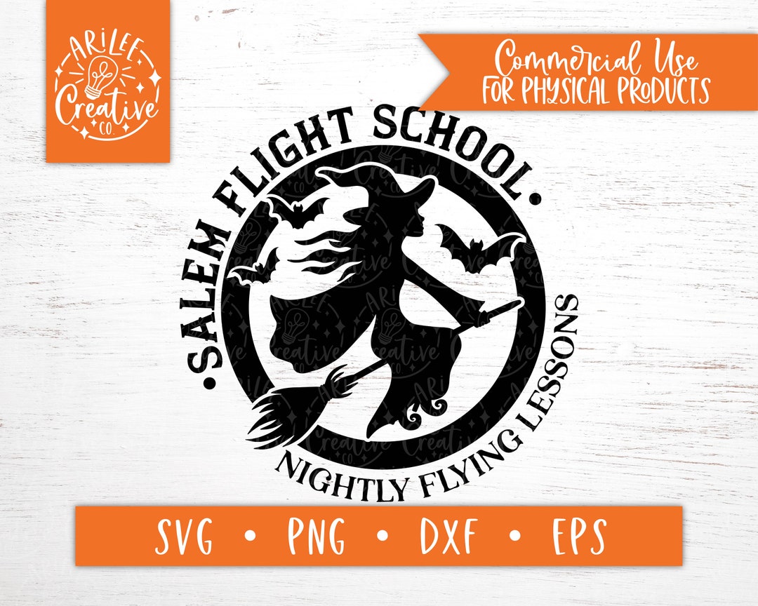 Witch SVG - Halloween SVG Files - Flying Lessons Svg - Flight School ...