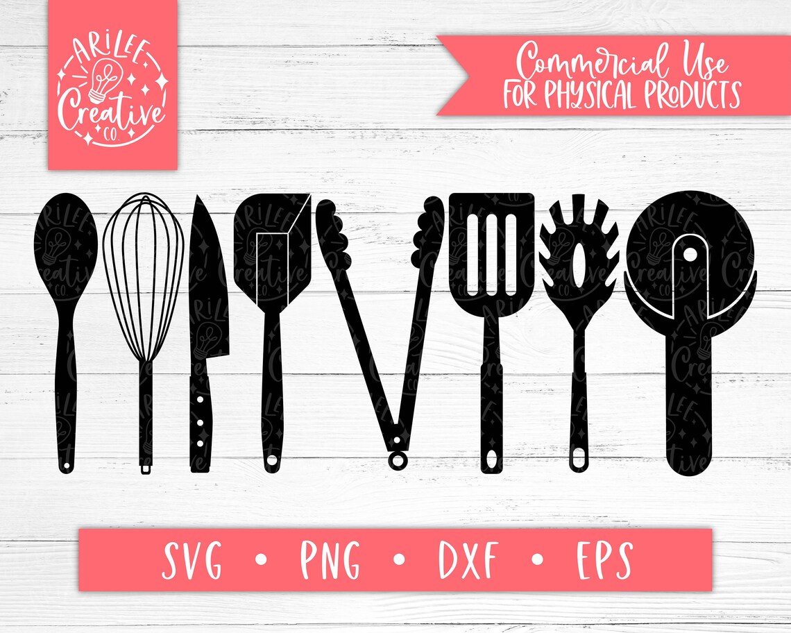 Kitchen Utensils SVG Bundle - Kitchen Items SVG - Cooking Utensils SVG ...