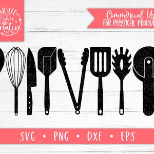Kitchen Utensils SVG Bundle - Kitchen Items SVG - Cooking Utensils SVG ...