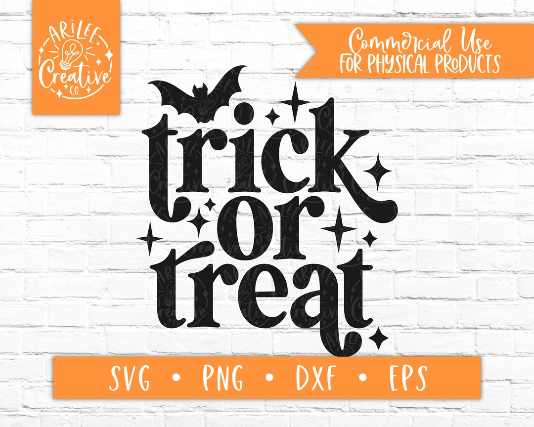 Trick or Treat SVG, Trick or Treat PNG, Modern Halloween SVG, Trendy ...