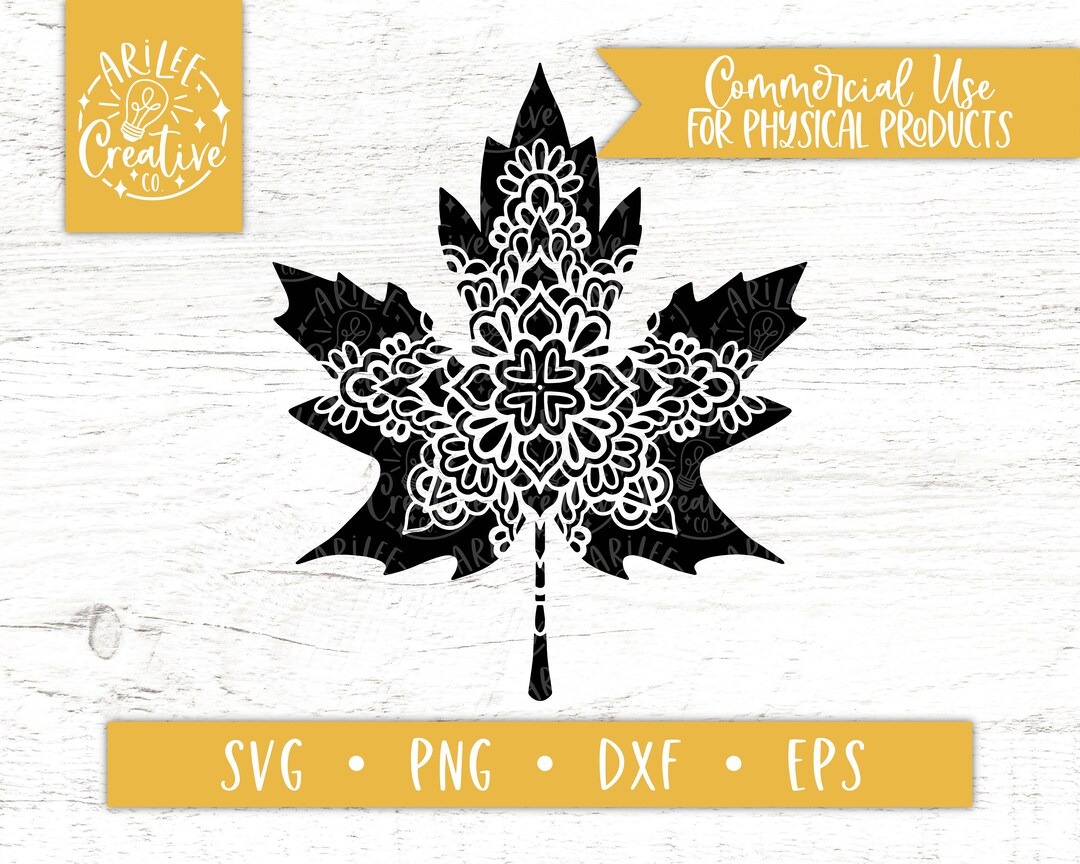 Maple Leaf SVG, Fall Leaf SVG, Fall Mandala SVG, Mandala Svg, Autumn ...