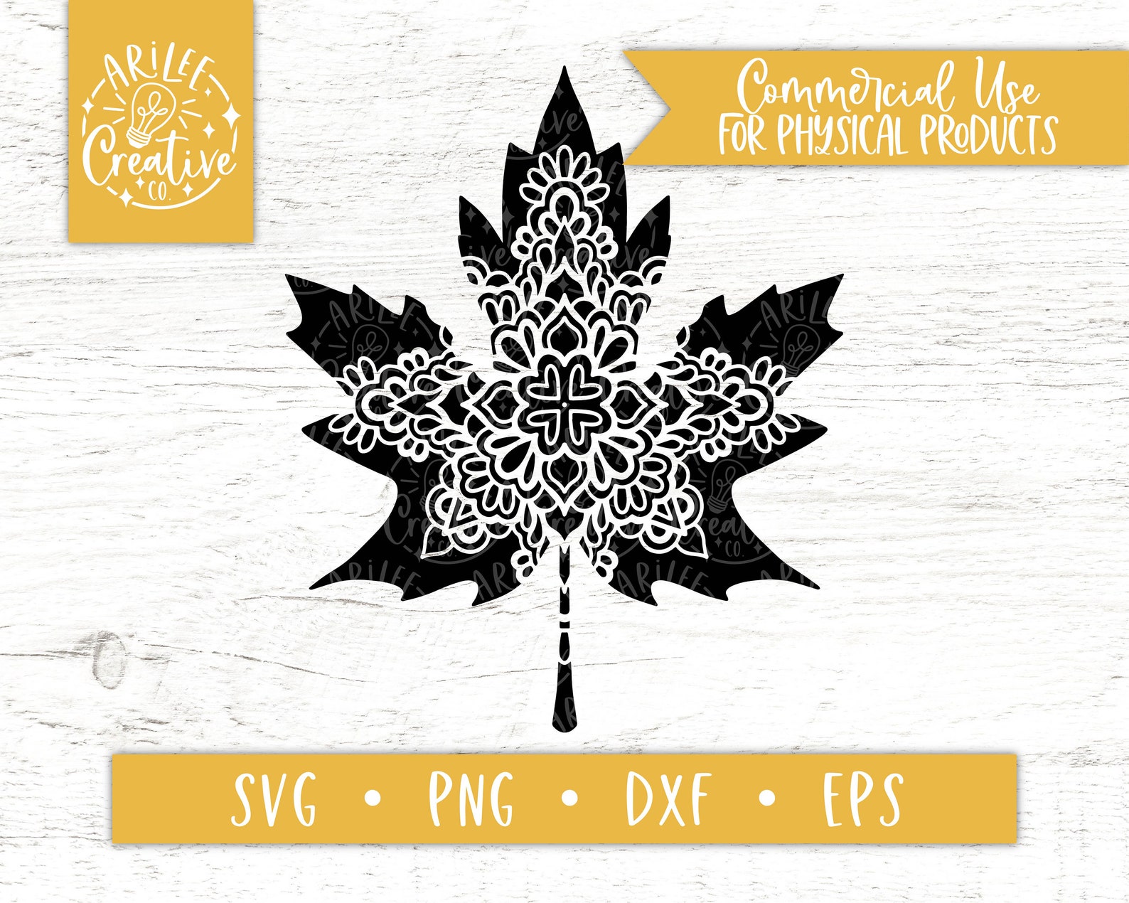 Maple Leaf SVG Fall Leaf SVG Fall Mandala SVG Mandala Svg - Etsy