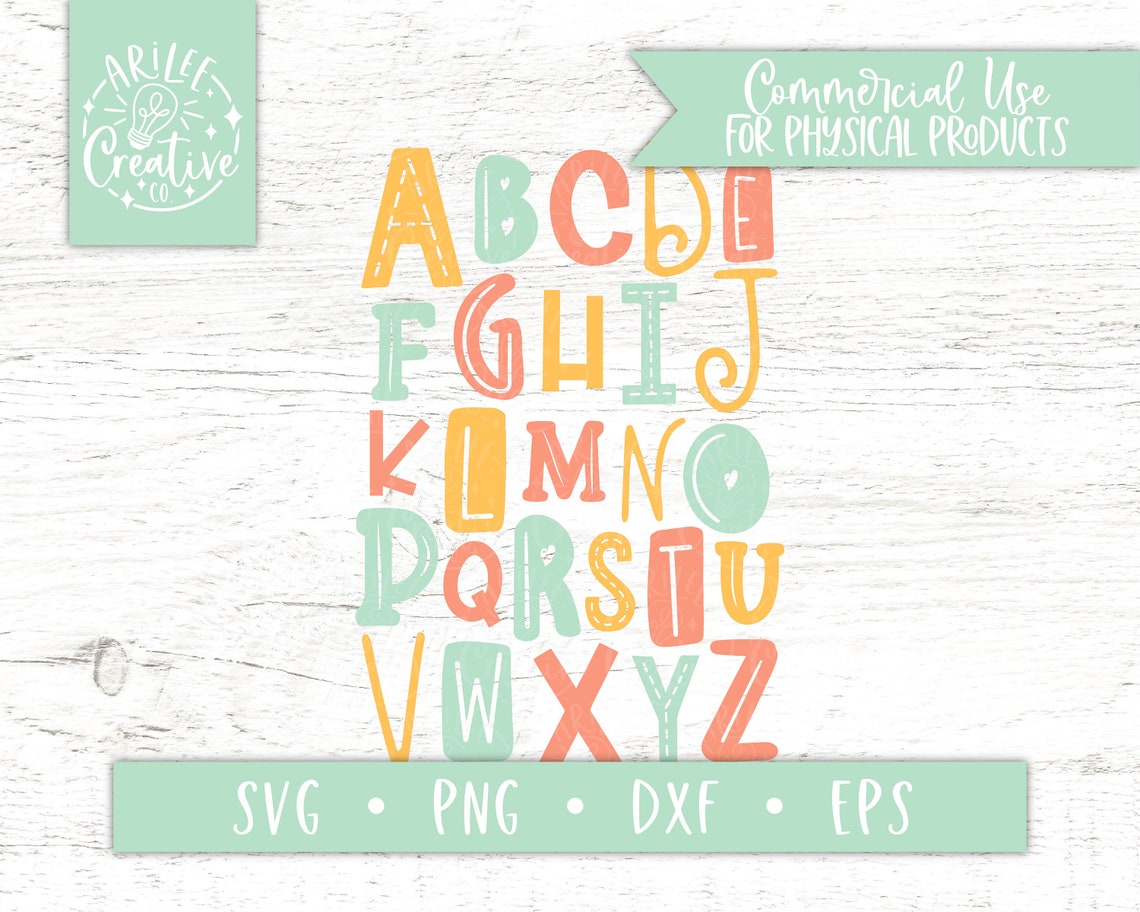 Alphabet SVG Kids Room SVG Elementary School Svg Letters | Etsy