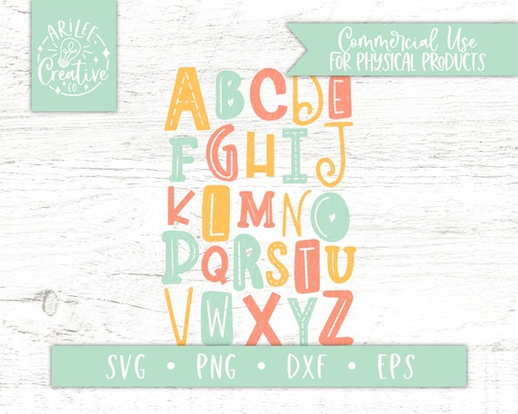 Alphabet SVG Kids Room SVG Elementary School Svg Letters | Etsy