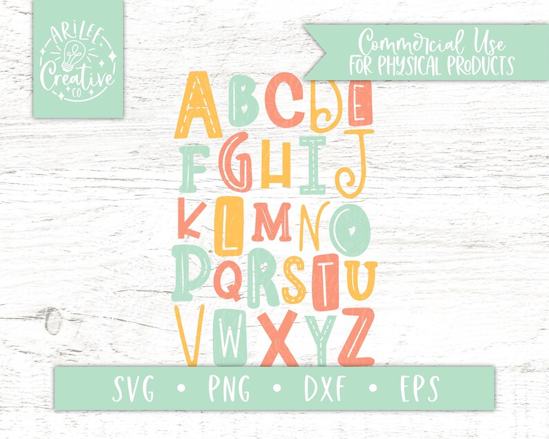 Alphabet SVG Kids Room SVG Elementary School Svg Letters | Etsy