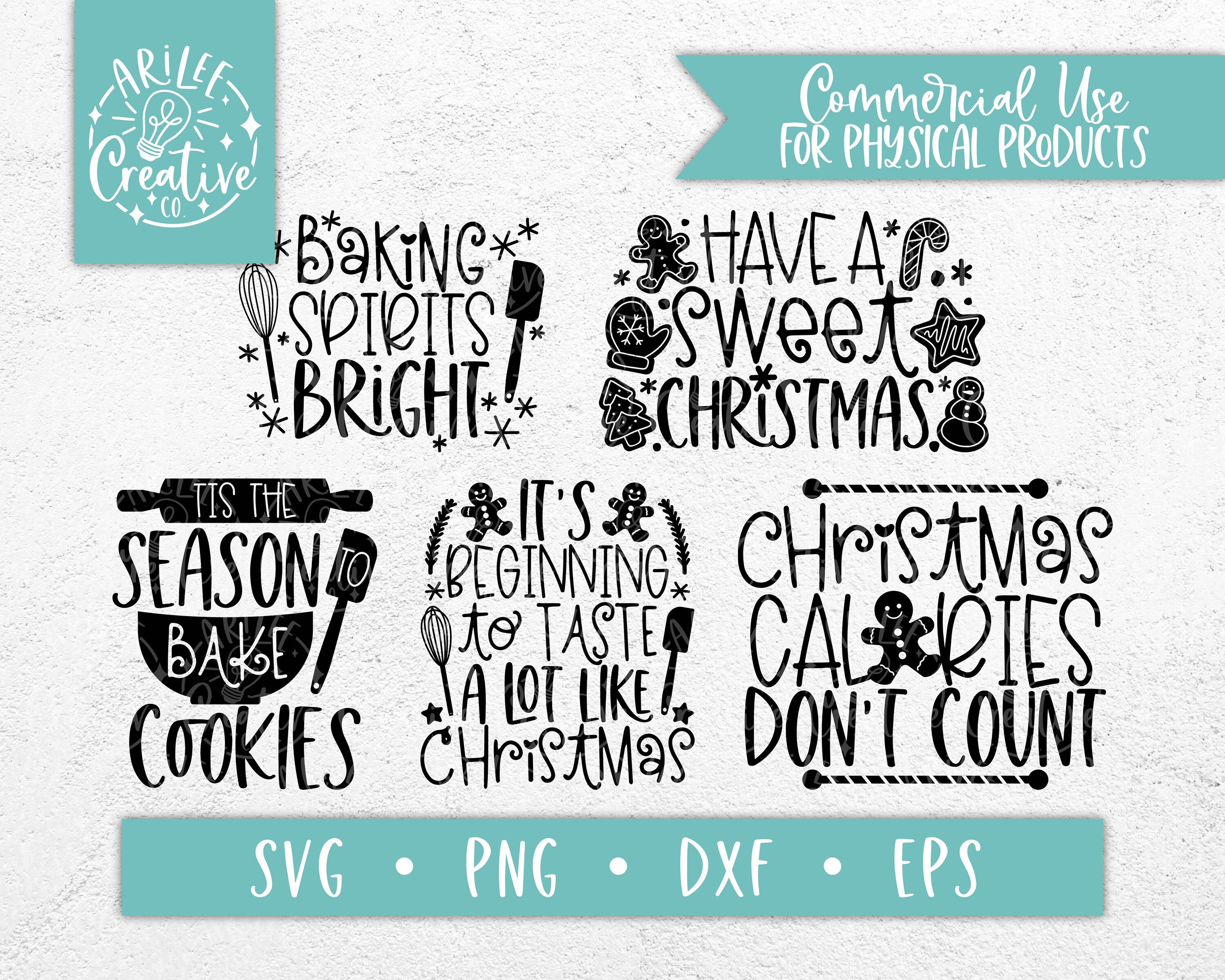 Christmas Baking SVG Bundle - Christmas SVG Bundle - Christmas Tea ...