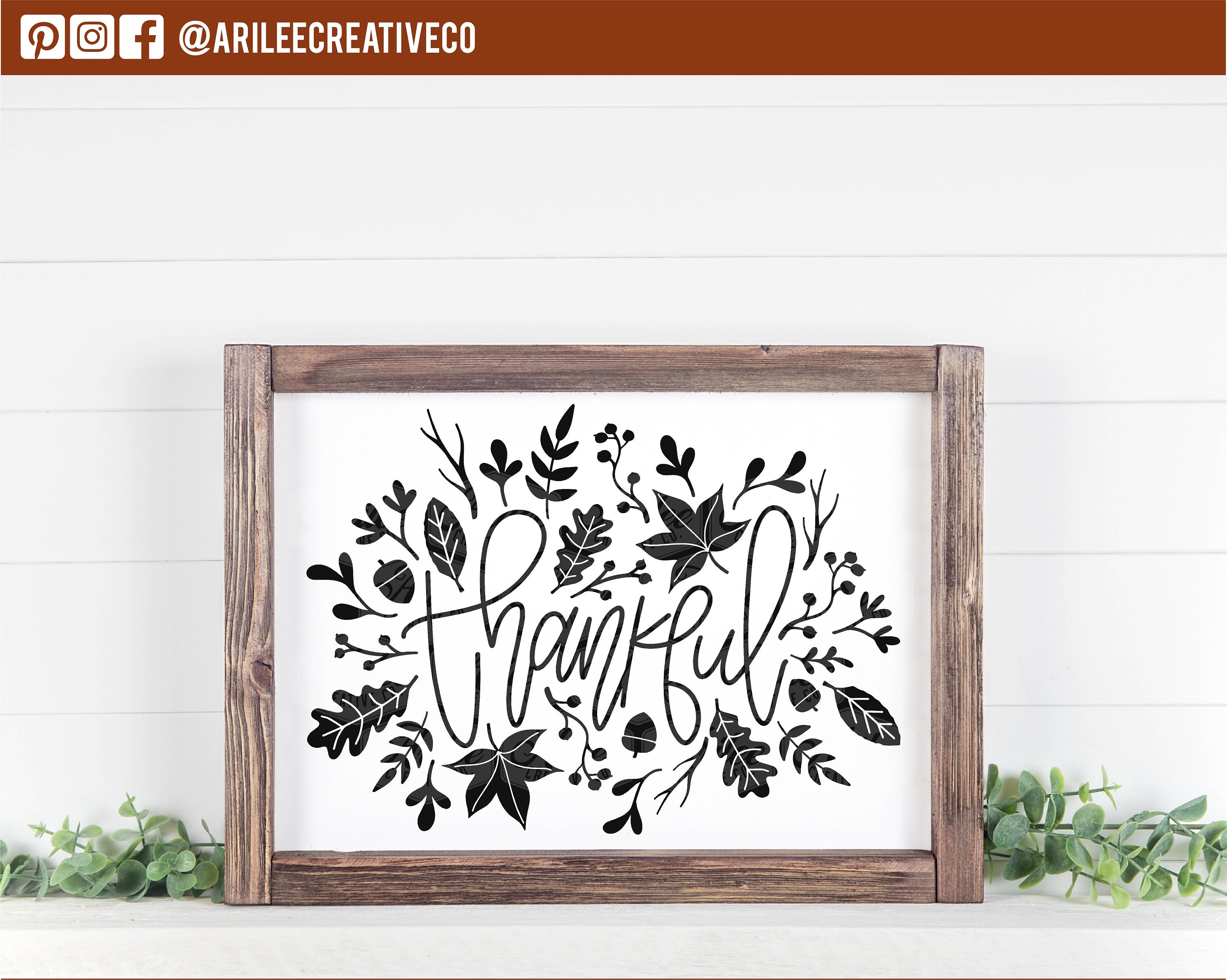 Thankful SVG - Thankful PNG - Fall SVG Designs - Fall Leaf Svg - Fall ...