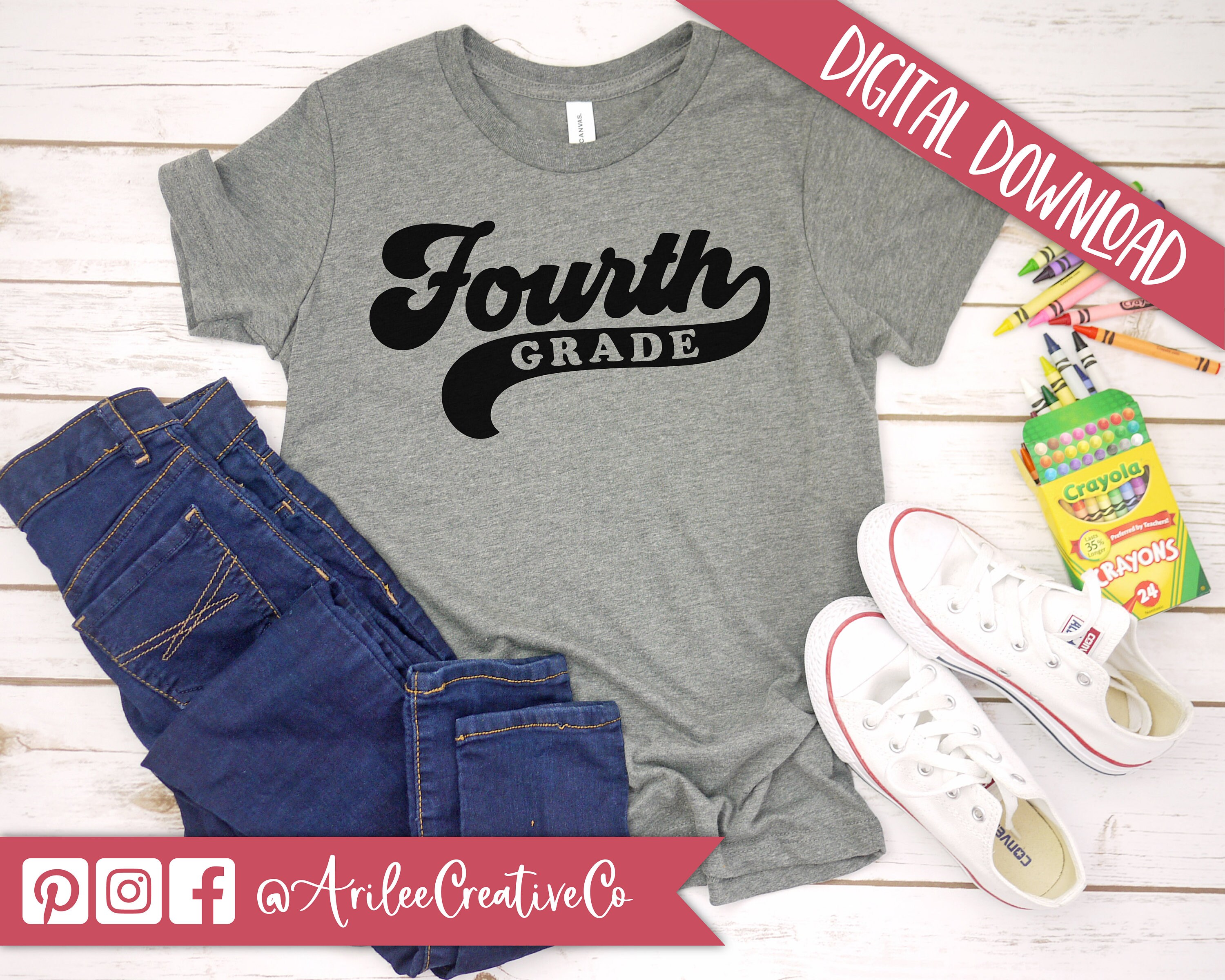 Fourth Grade SVG, Retro Fourth Grade SVG, 4th Grade Svg, Fourth Grade ...