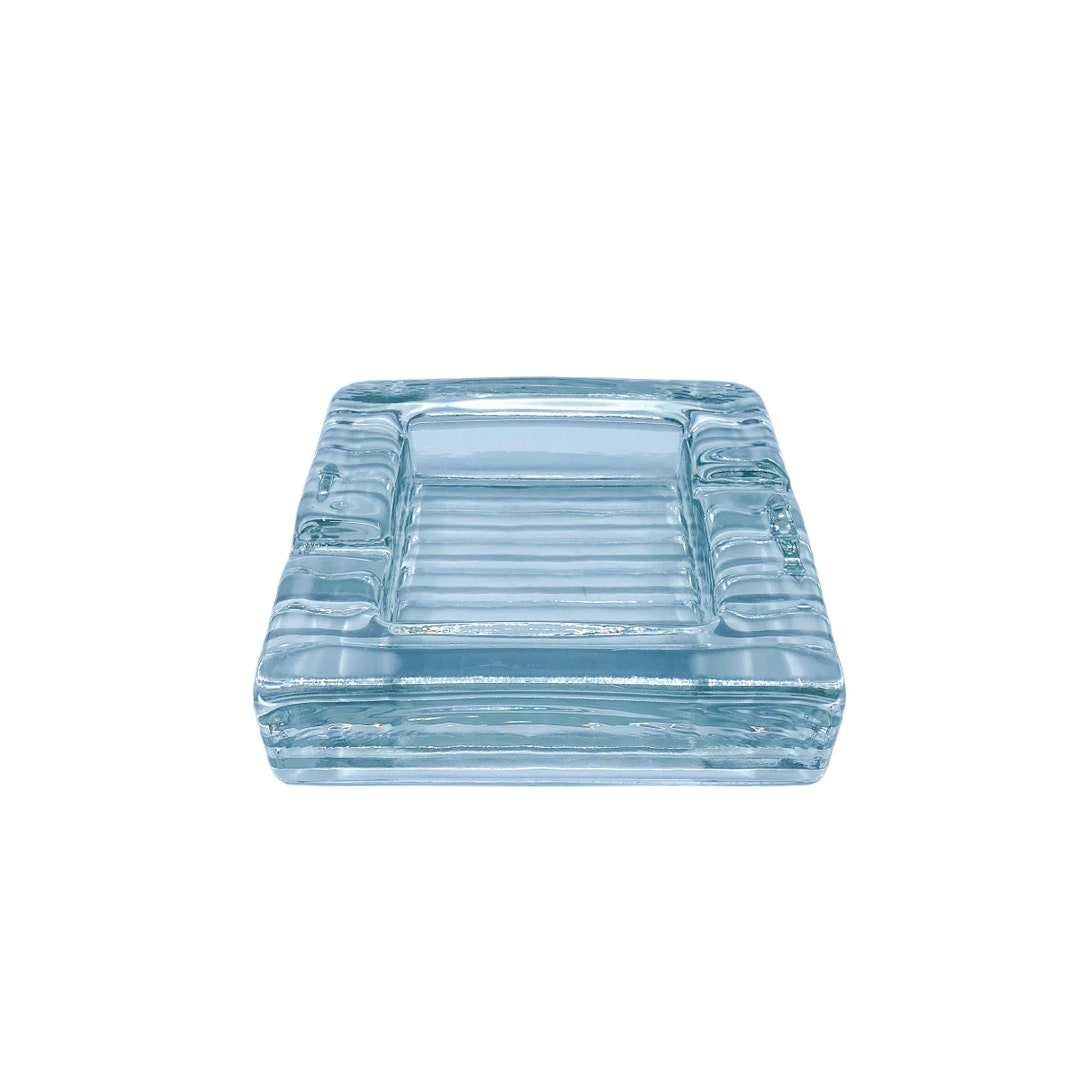 Heavy Square Glass Ashtray, Ribbed Bottom - Etsy