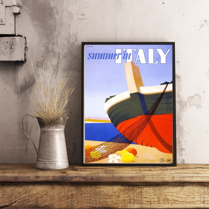 Italian Poster Design | Italian Print Art | Italian Beach Poster ...