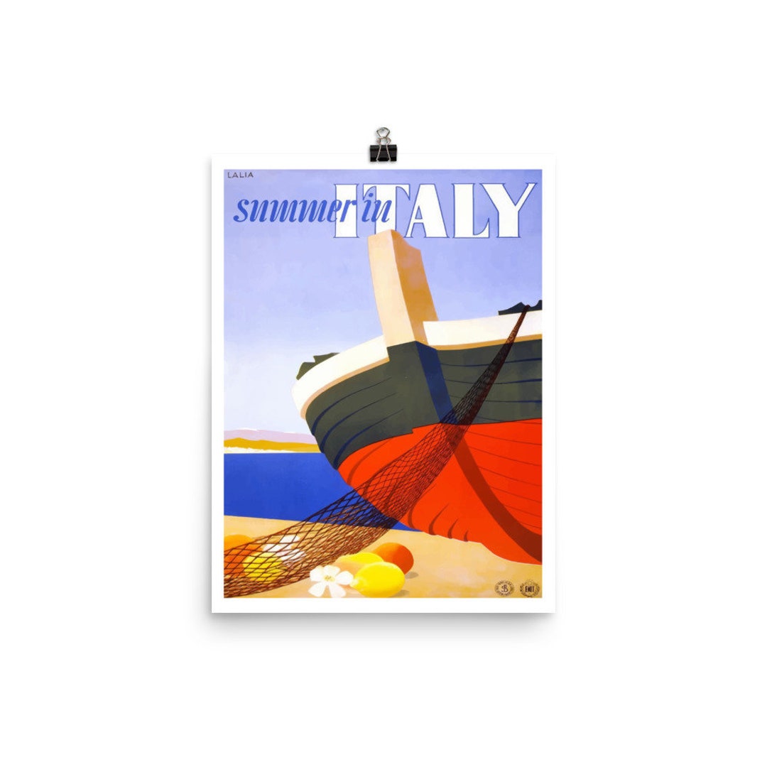 Italian Poster Design Italian Print Art Italian Beach Poster Interior ...